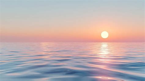The Peaceful Moment Of A Sunset Over A Tranquil Sea Premium Ai Generated Image