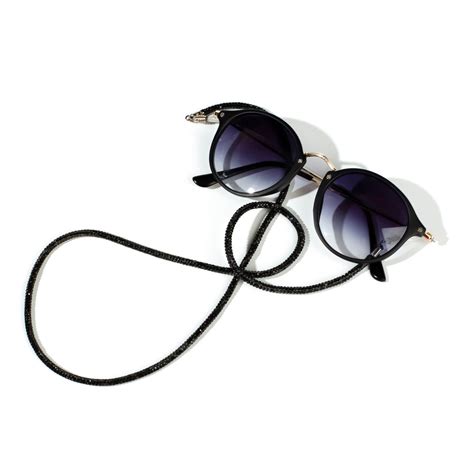 Black Color Glasses Strap Glasses Accessory Stoned Glasses String
