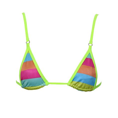 Nyx Micro Bikini Top Candy Stripe Neon Yellow Inch Bikini