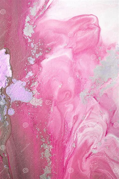 Abstract Fluid Acrylic Painting Marbled Red Abstract Background Stock