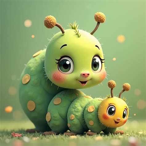 Cute Cartoon Caterpillar Illustration Stock Illustration Illustration