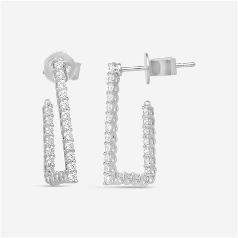 Hearts On Fire Signature 18k White Gold Open Triangle Hoop Earrings Ho