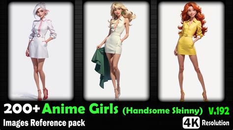 Artstation 200 Anime Girls Handsome Skinny Images Reference Pack