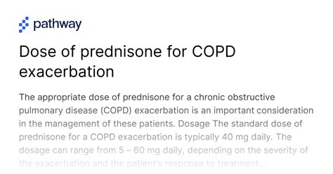 Dose Of Prednisone For Copd Exacerbation Pathway