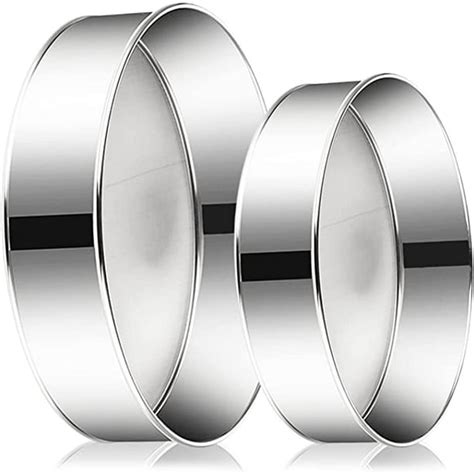 2 Pack Flour Sifter For Baking Stainless Steel Fine Mesh Strainers 60 Mesh Round Sifter Steel