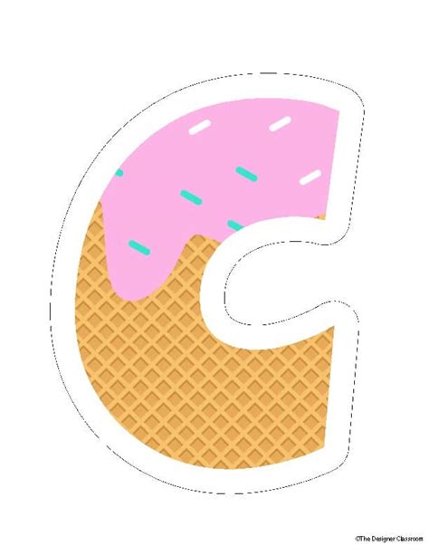 Ice Cream Cone Bulletin Board Letters Sprinkles Themed Classroom Decor