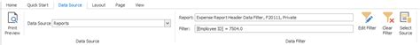 Filter Data At The Data Source Level Reportsnow Das User Guide