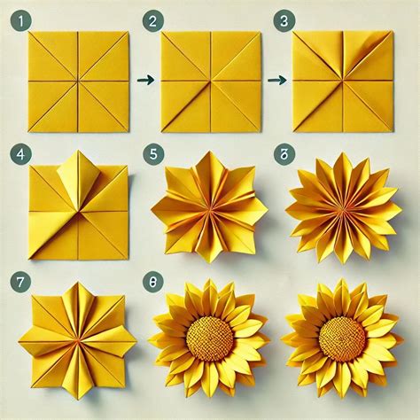 Paper Craft Ideas Title Step By Step Origami Sunflower Tutorial