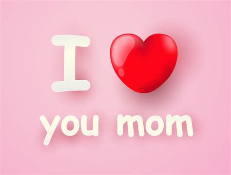 Premium Vector I Love You Mom With Heart Premium Vector I Love You Mom With Heart