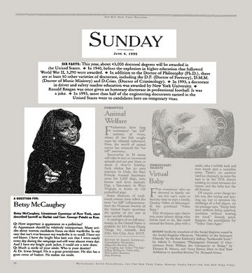 Sunday June 4 1995a Question For Betsy Mccaughey The New York Times