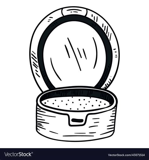 Hand Drawn Small Makeup Mirror Royalty Free Vector Image