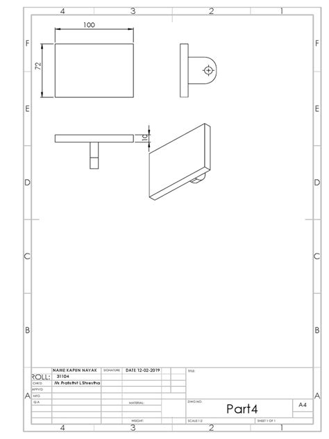 Engineering Drawing Document Showing A Part With Dimensions And Manufacturing Details Pdf