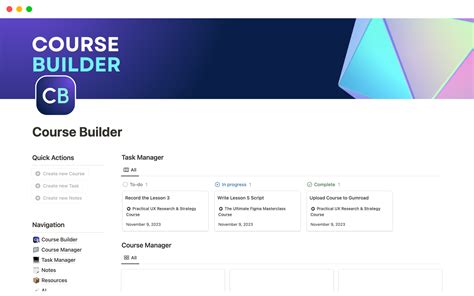 Course Builder Template Notion Marketplace