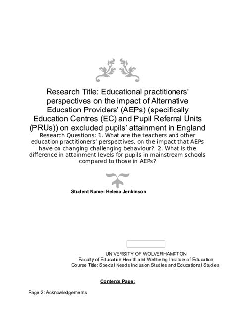 Doc Educational Practitioners Perspectives On The Impact Of
