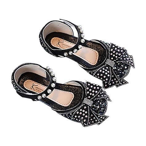 Zacpncv Girls Sparkle Princess Dress Shoes Bow Wedding Party Flower