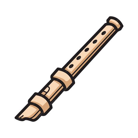 Flute Music Instrument Clipart Premium Vector
