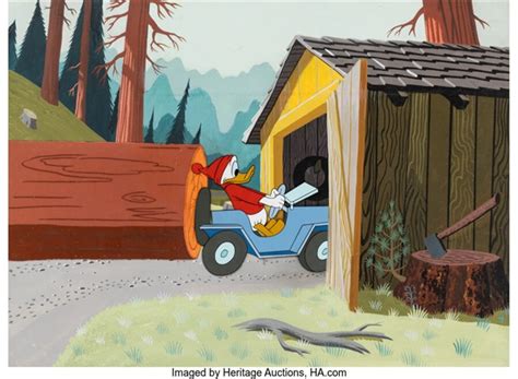 Up A Tree Donald Duck Original Production Cel And Key Master Background