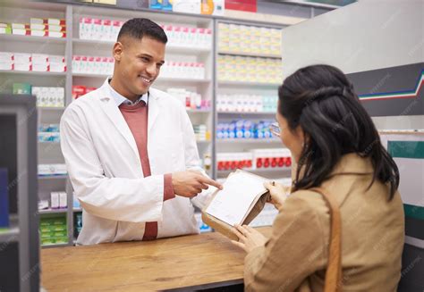 Premium Photo Pharmacy Medication And Pharmacist Explaining A
