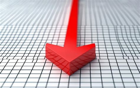 A Red Graph Is On A White Surface With A Red Arrow Pointing Up Premium Ai Generated Image