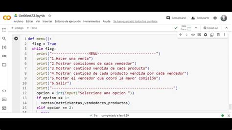Curso Python Ejercicio Matrices Parte2 Youtube