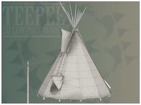 3d Model Teepee Native American Vr Ar Low Poly Cgtrader