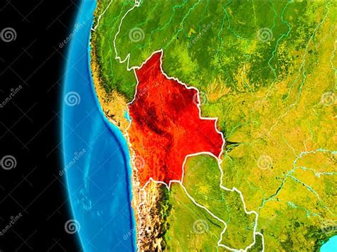 Mapa De Bolivia En Rojo Stock De Ilustración Ilustración De Rojo
