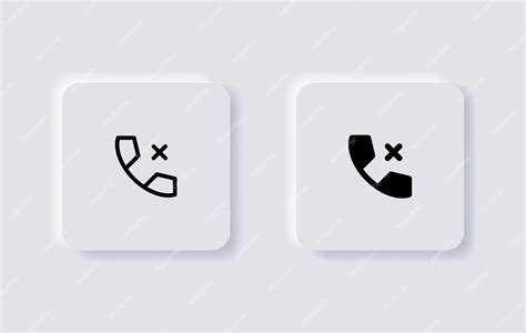 Premium Vector Decline Call Icon No Phone Ban Telephone In Neumorphism Buttons Or Neumorphic