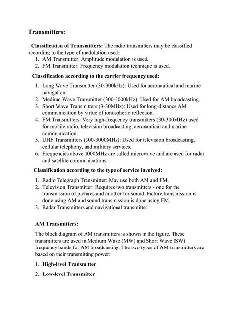 Radio Transmitters And Receivers Material Docx