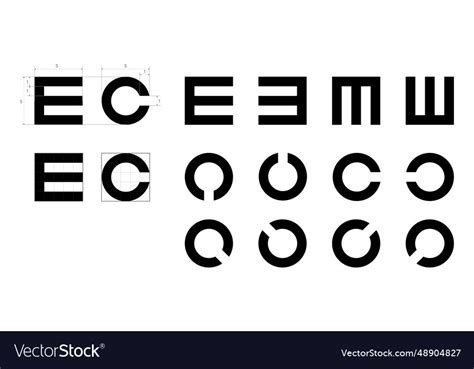 Snellen E And The Landolt C Symbols Eye Test Chart