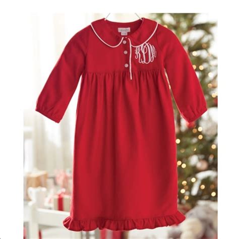 Mud Pie Pajamas New Mud Pie Red Nightgown Monogram Me Christmas