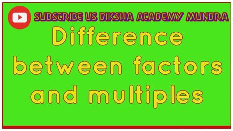 What S The Difference Between Factor And Common Multiple Free