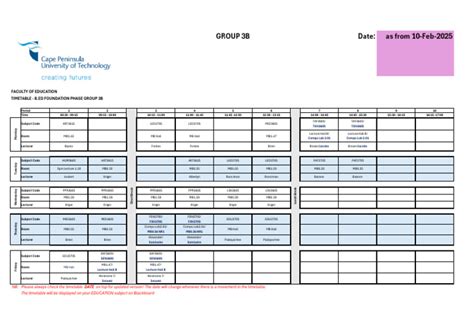 Foundation Phase Timetable 2025 Pdf