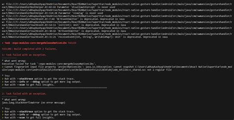task expo modules core mergereleasenativelib react native version 0