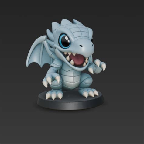 👀 Blue Eyes Toon Dragon V2 Chibi Yu Gi Oh・ Stl File For 3d Printing・cults