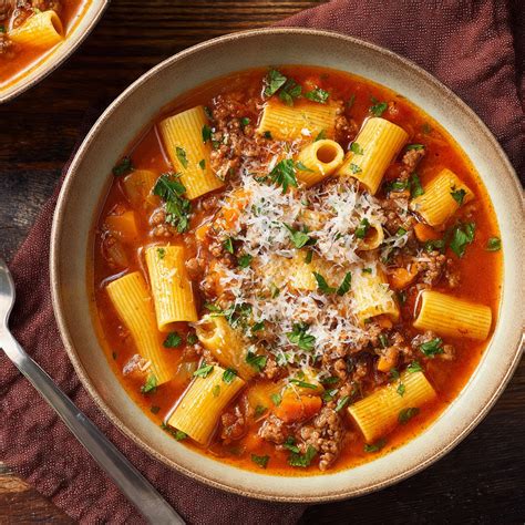 Italian Ground Beef Pasta Soup Yumma Deeasy