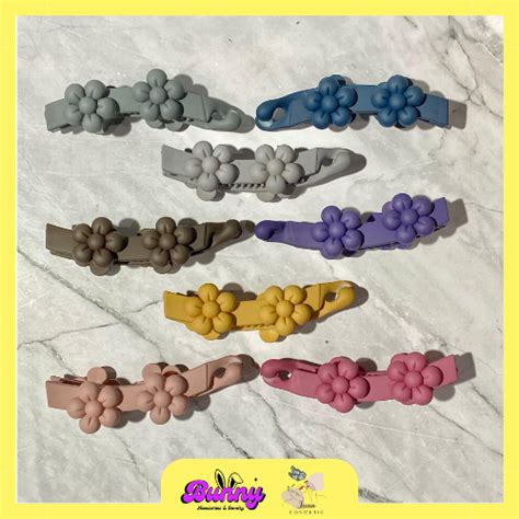 Jual [luna] Jepit Korea Model Pisang Jepit Murah Jepit Motif Bunga