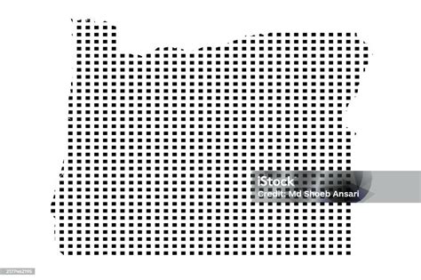 Dotted Texture Oregon Map On White Background Stock Illustration
