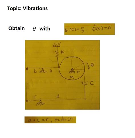 Solved Topic Vibrations Obtain θ With θ 0 3πθ 0 0