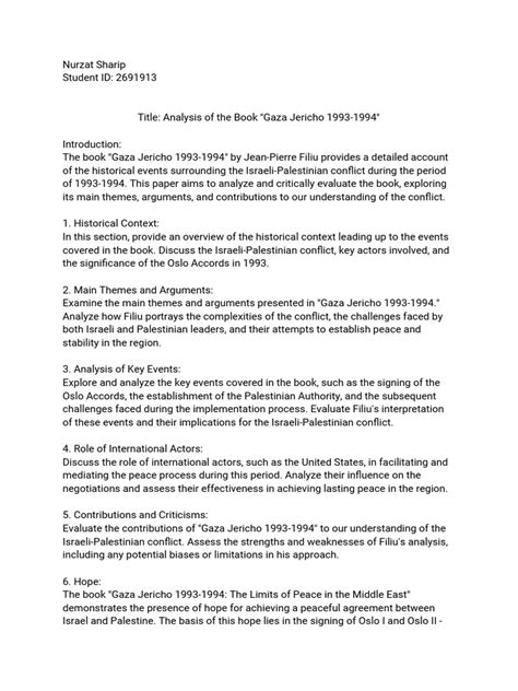 Paper Assignment Pdf Israeli Palestinian Peace Process Oslo Accords