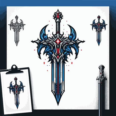 Premium Vector King Fantasy Warrior Sward Logo Design Vector Illustration
