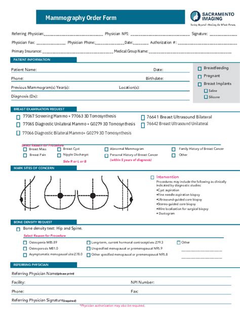 Fillable Online Mammography Order Form Fax Email Print Pdffiller