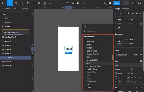 how to use variable fonts in figma