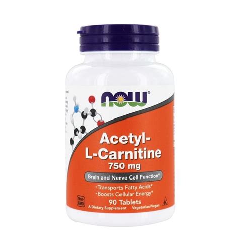 Now Foods Acétyl L Carnitine 750 Mg 90 Comprimés Maroc Prix