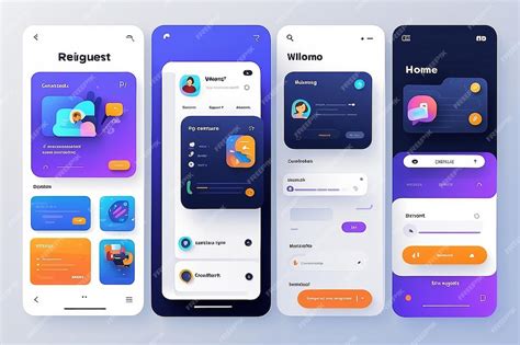 Design Of Mobile App Ui Ux Gui Set With A Welcome Window Registration Home Page Premium Ai