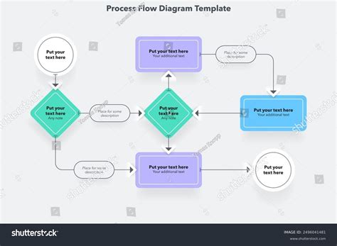 Simple Modern Template Process Flow Diagram Stock Vector Royalty Free