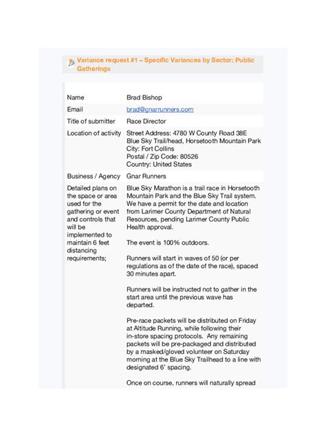 Fillable Online Guide Preparing A Variance Request Fax Email Print Pdffiller