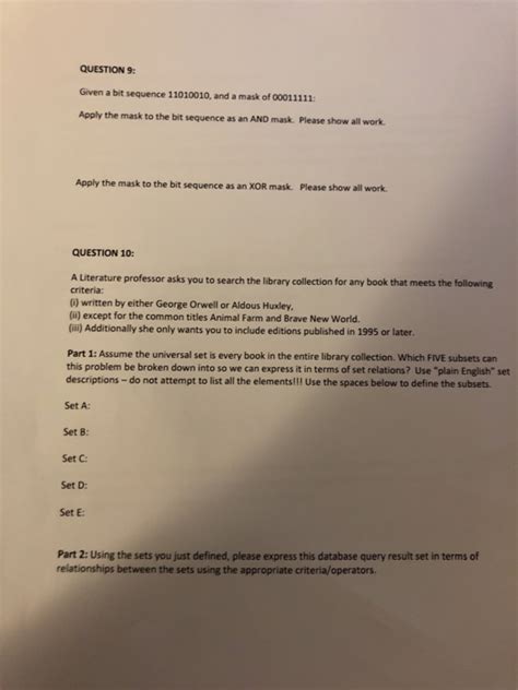 solved question 9 given a bit sequence 11010010 and a mask