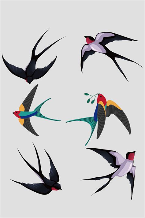 Ai矢量小燕子燕子