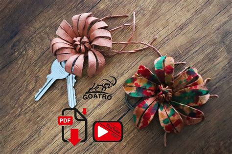 Leather Flower Pattern Pdf Lapel Pin Bag And Key Chain Ornament