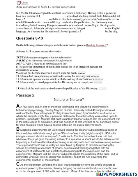 1570135 Mocktest 3 Reading Infocel Liveworksheets